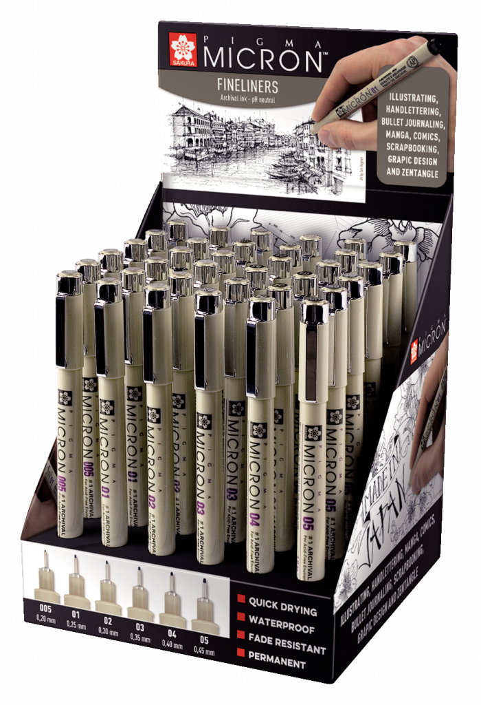 Sakura Pigma Micron Black Fineliners