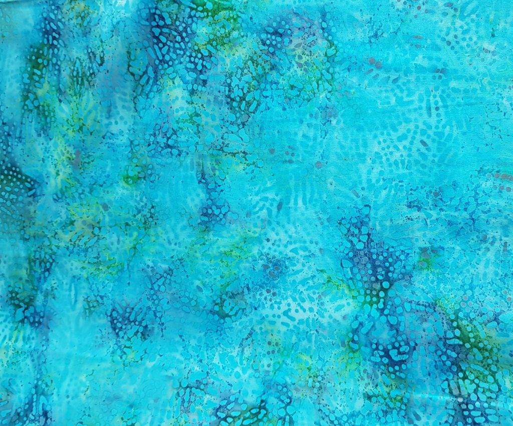 Batik Blender – Aqua Dots. Remnant only – 66cm