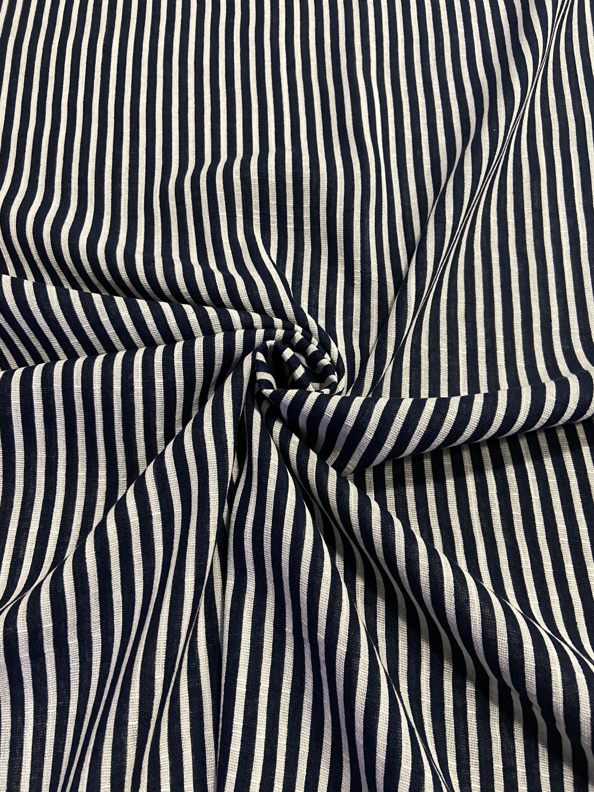 Cotton Gauze – Navy stripe