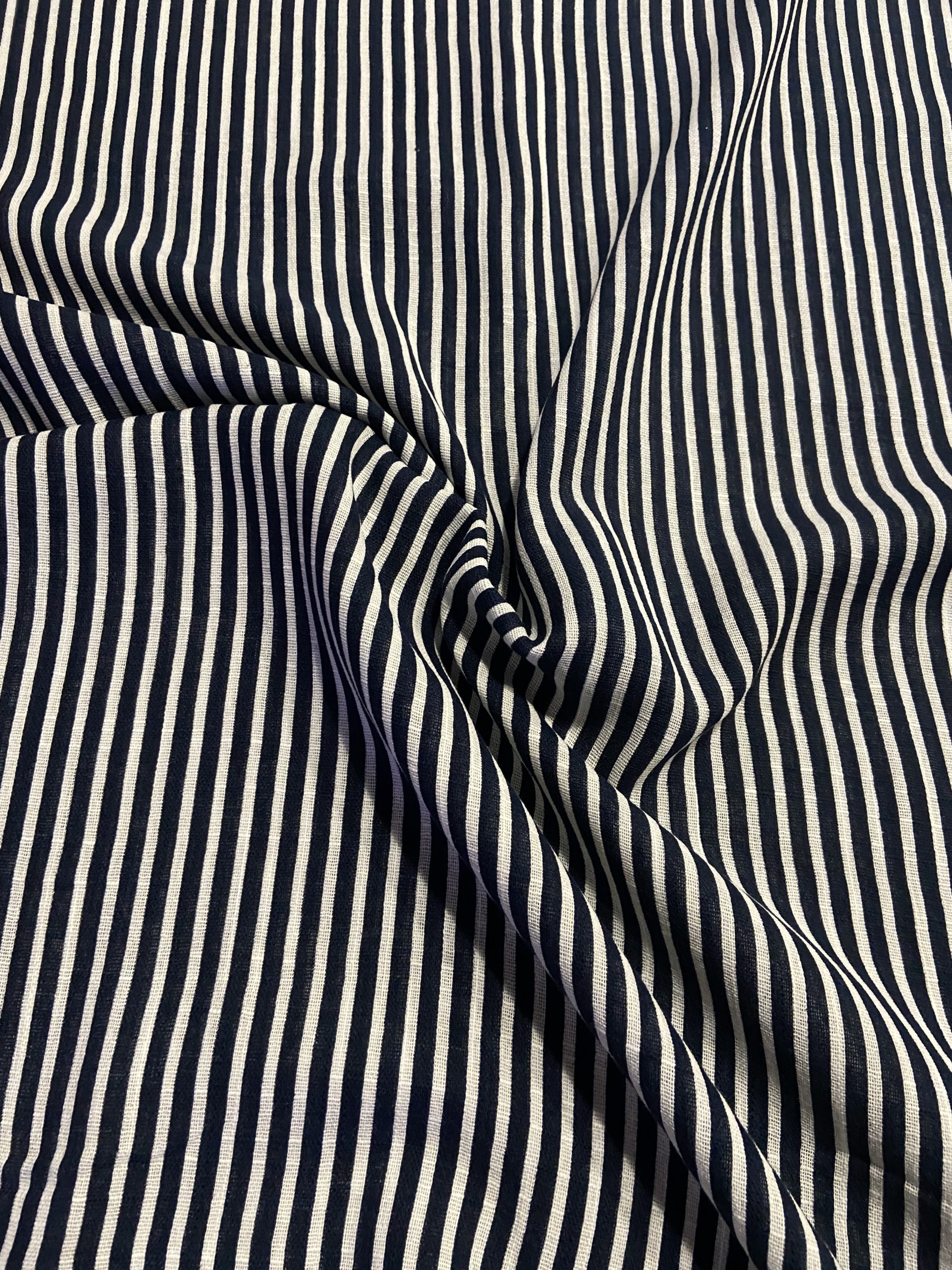 Cotton Gauze – Navy stripe